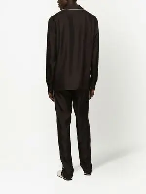 Dolce & Gabbana Logo-embroidered Silk Shirt