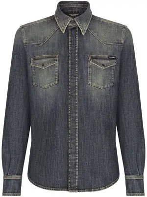 Dolce & Gabbana Button-up Denim Shirt - Grey