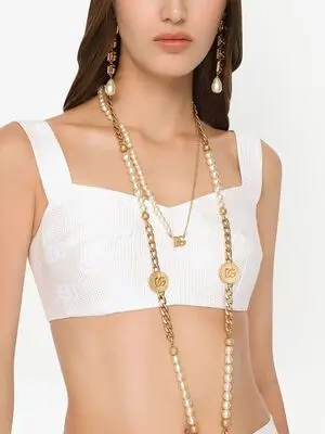 Dolce & Gabbana Dg-logo Jacquard Corset Top