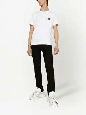 Dolce & Gabbana Cotton T-shirt With Branded Tag - White