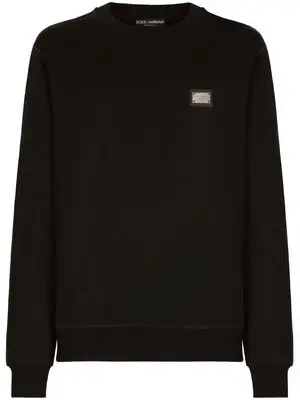 Dolce & Gabbana Logo-tag Cotton Sweatshirt - Black