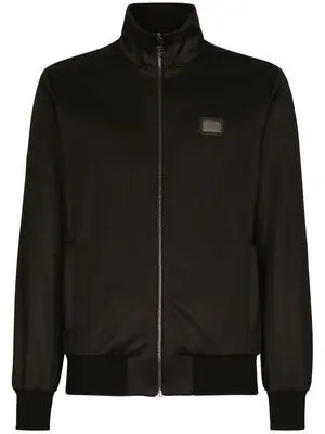 Dolce & Gabbana Logo-tag Zip-up Sweatshirt - Black