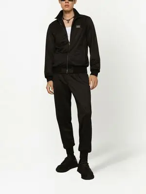 Dolce & Gabbana Logo-tag Zip-up Sweatshirt - Black