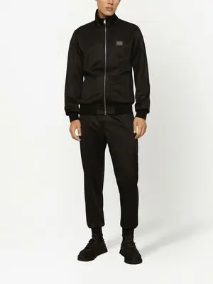 Dolce & Gabbana Logo-tag Zip-up Sweatshirt - Black