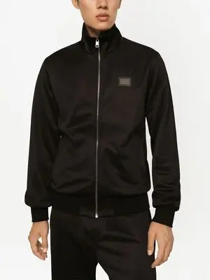 Dolce & Gabbana Logo-tag Zip-up Sweatshirt - Black