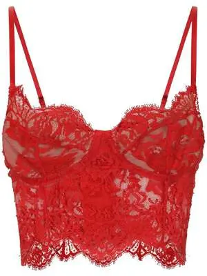 Dolce & Gabbana Lace Corset Top - Red