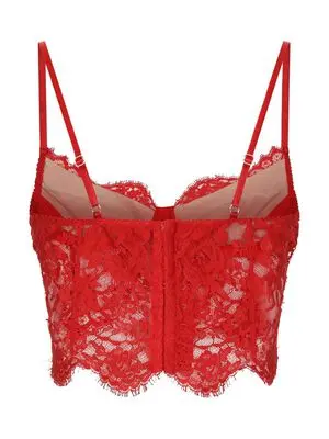 Dolce & Gabbana Lace Corset Top - Red
