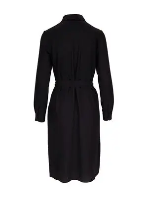 NILI LOTAN Ruffled Detailing Silk Shirt Dress
