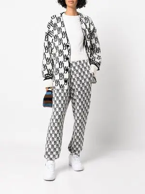 We11Done Monogram Intarsia-knit Track Pants