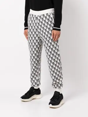 We11Done Monogram Intarsia-knit Track Pants