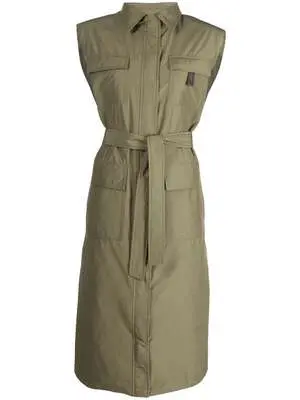 Brunello Cucinelli Belted-waist Sleeveless Coat