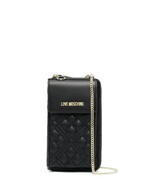 Moschino Quilted Chain-strap Wallet - Black
