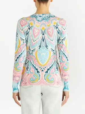 Etro Graphic-print V-neck Jumper