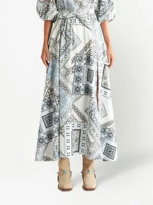Etro Geometric Print Calf-length Skirt