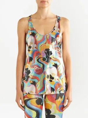 Etro Abstract Printed Racerback Top
