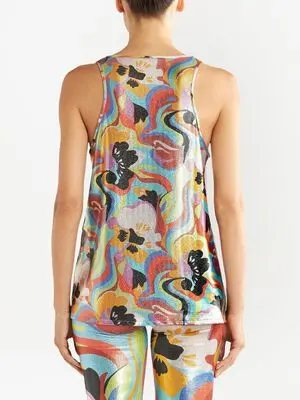 Etro Abstract Printed Racerback Top
