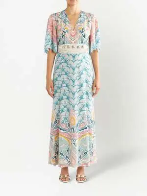 Etro Paisley Print Silk Maxi Dress