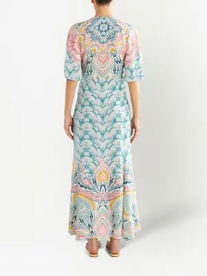 Etro Paisley Print Silk Maxi Dress