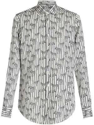 Etro Zebra-print Long-sleeved Shirt - White