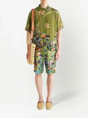 Etro Floral-print Silk Shirt - Green