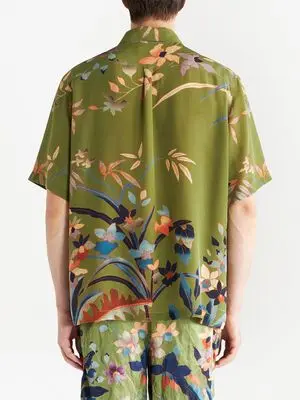 Etro Floral-print Silk Shirt - Green