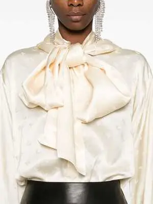 Balenciaga Letters Blouse - Neutrals