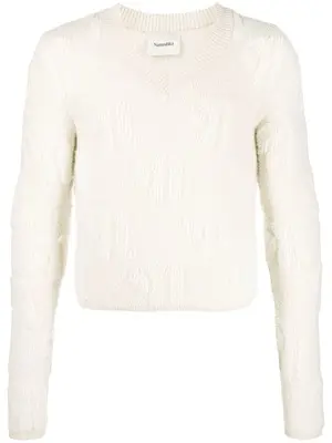 Nanushka Chunky V-neck Wool Blend Sweater