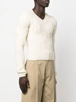 Nanushka Chunky V-neck Wool Blend Sweater