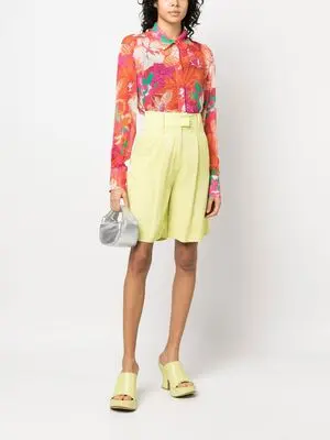 MSGM Floral-print Crepe Shirt
