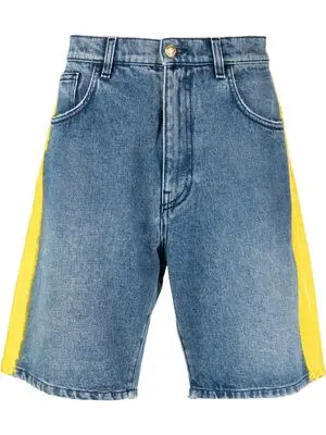 Moschino Denim Shorts With Side Stripe Detail