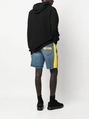 Moschino Denim Shorts With Side Stripe Detail
