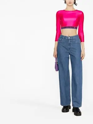 Versace Logo Crop Top - Pink