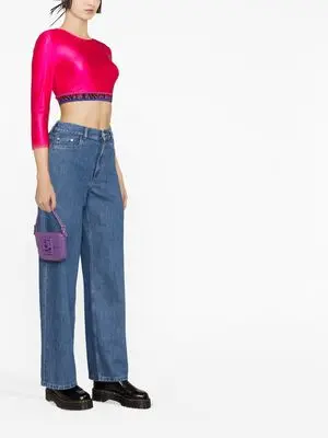 Versace Logo Crop Top - Pink