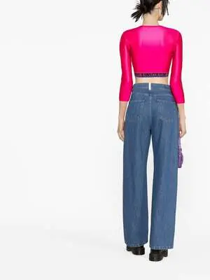 Versace Logo Crop Top - Pink