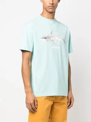 Palm Angels Shark-print Organic Cotton T-shirt