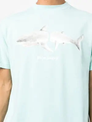 Palm Angels Shark-print Organic Cotton T-shirt