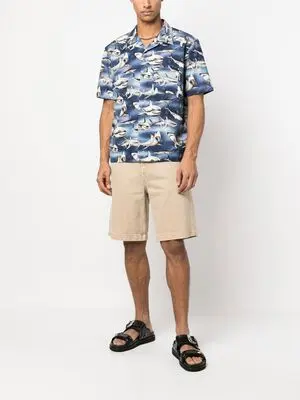 Palm Angels Sharks-print Bowling Shirt
