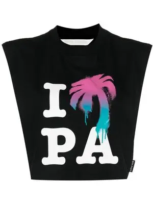 Palm Angels Logo-print Tank Top - Black