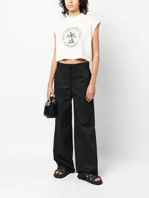 Palm Angels College Logo-print Muscle T-shirt - Neutrals