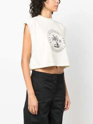 Palm Angels College Logo-print Muscle T-shirt - Neutrals