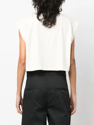 Palm Angels College Logo-print Muscle T-shirt - Neutrals