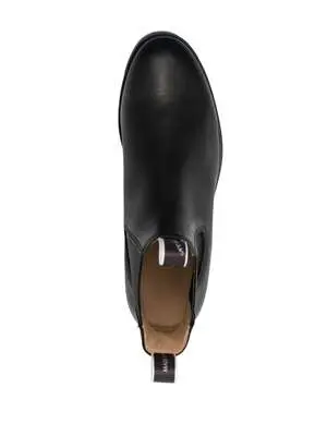 SCAROSSO William Iii Leather Chelsea Boots - Black