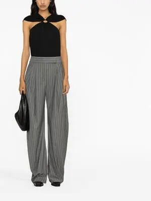 Stella McCartney Ring-hardware Cold-shoulder T-shirt - Black