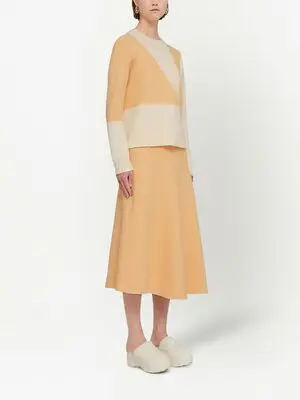 JIL SANDER Colour-block Knit Jumper - Orange