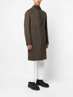 Theory Wool-cashmere Blend Single-breasted Coat - Green