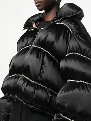 Philipp Plein Flame Embellished Puffer Jacket