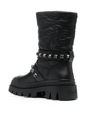 Ash Buckle-detail Faux Leather Boots