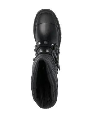 Ash Buckle-detail Faux Leather Boots