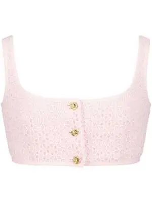 Giambattista Valli Lace-embroidered Crop Top - Pink