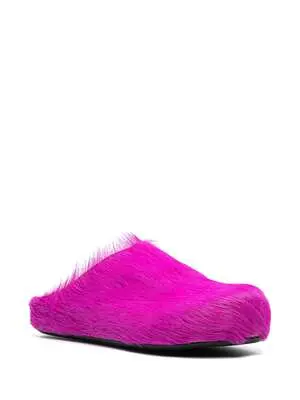 Marni Fussbet Calf-hair Slippers - Purple